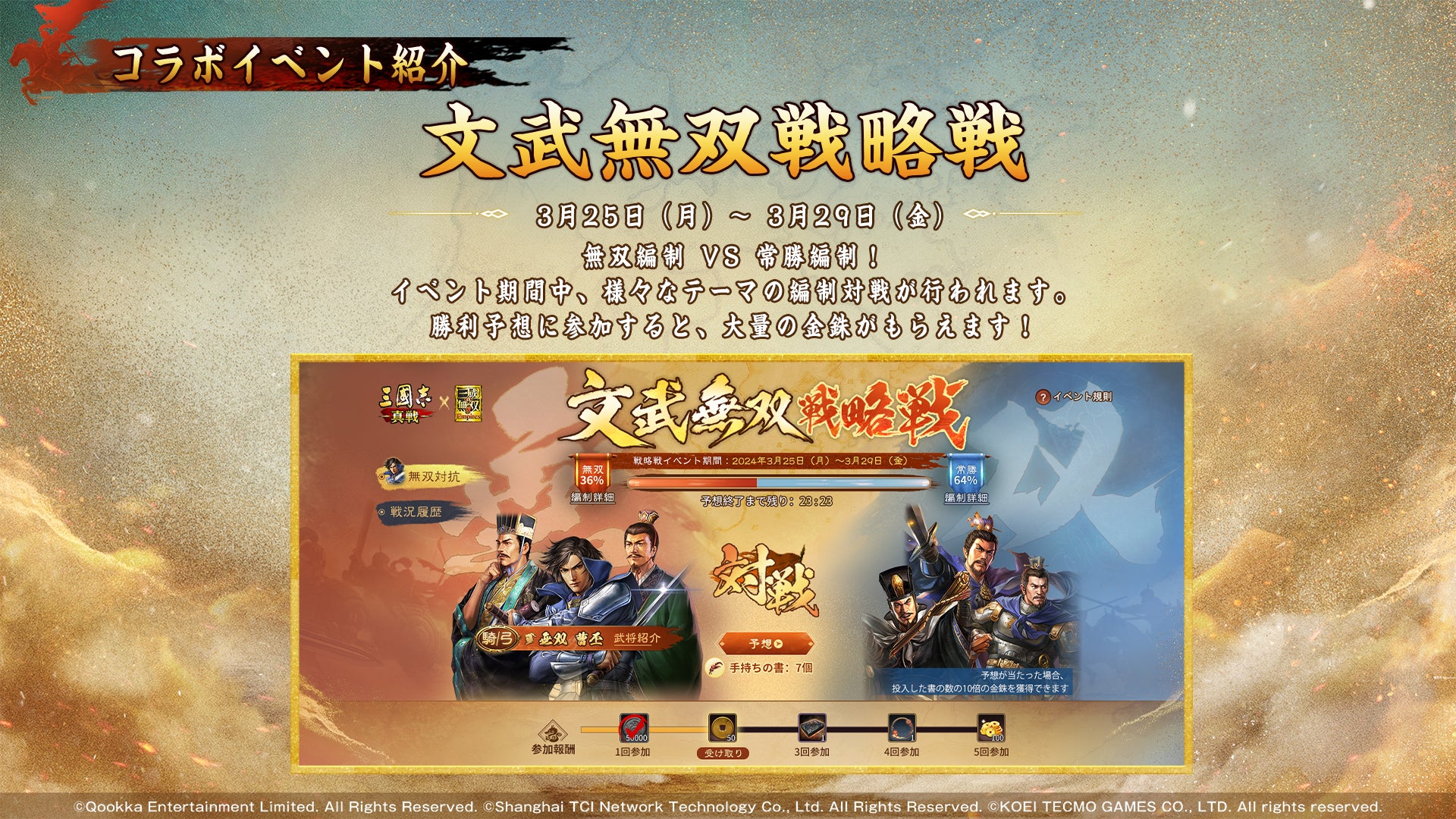 Qookka Entertainment、公式生放送で『三國志 真戦』×『真・三國無双8 Empires』コラボ第二弾情報解禁!「無双曹丕