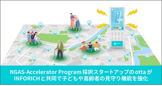 NGAS-Accelerator Program採択スタートアップのottaが提供する見守りスポットと全国のチャージスポットが連携！：時事ドットコム