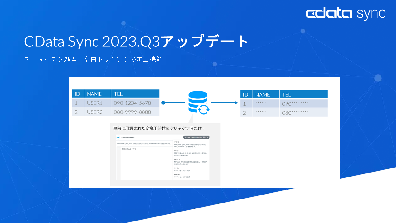 ETL / ELT データパイプライン『CData Sync』がGA4 の使いやすいビューやデータマスク機能をリリース | CData Software Japan 合同会社のプレスリリース