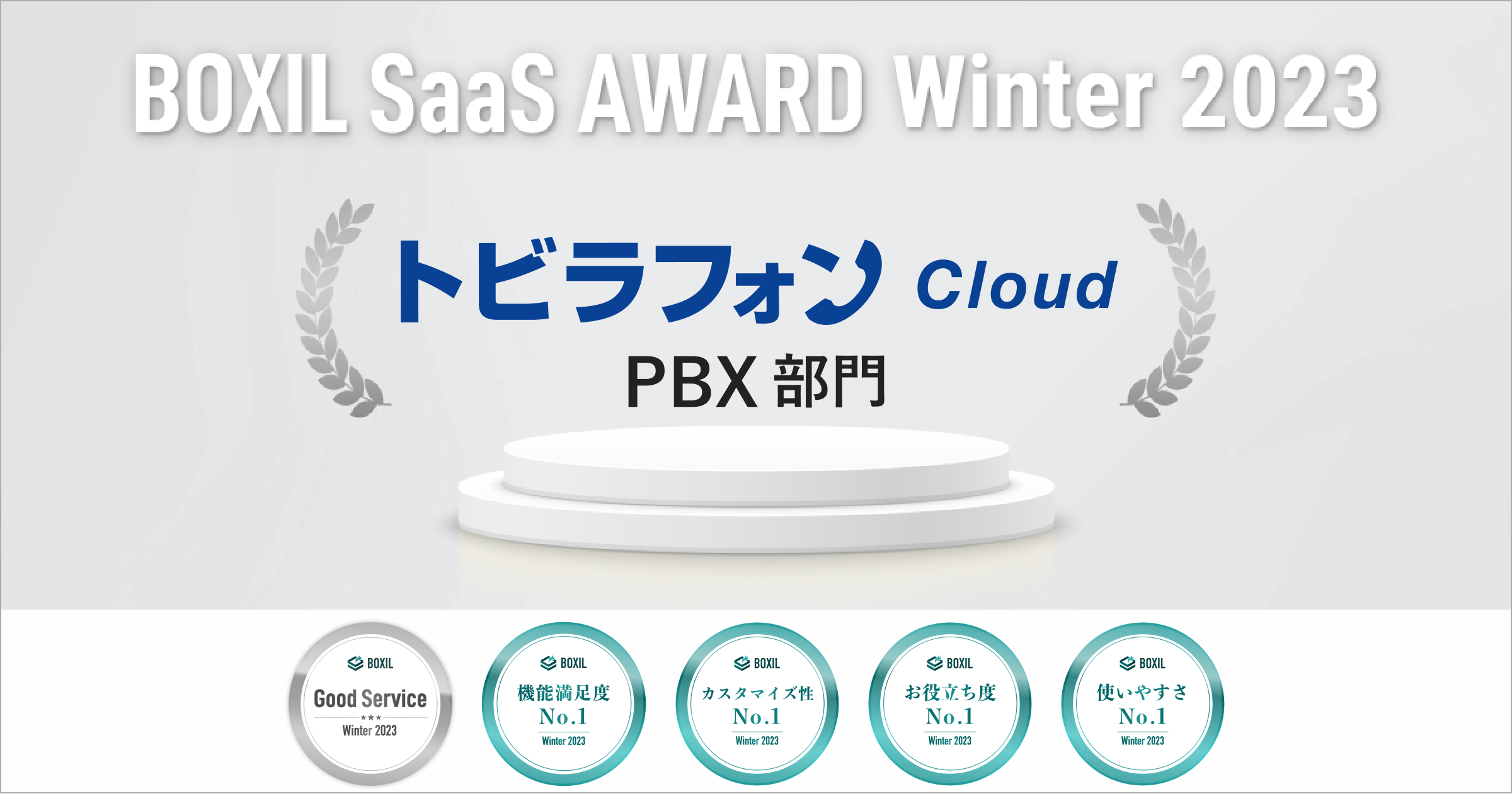 トビラフォン Cloud、「BOXIL SaaS AWARD Winter 2023」PBX部門で「Good Service」ほか4つのNo.1に選出 | トビラシステムズ株式会社のプレスリリース