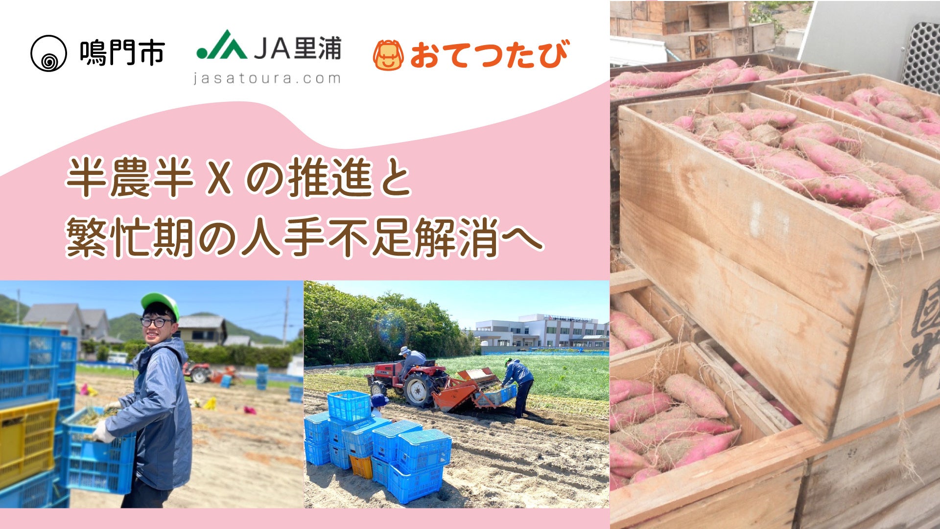 おてつたび、鳴門市と連携し農業を組み合わせた新しいライフスタイル「半農半x」を推進。 株式会社おてつたびのプレスリリース
