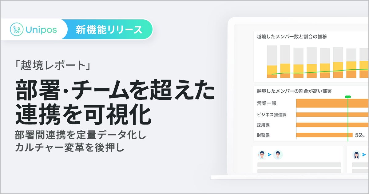 「部署やチームの垣根を越えた連携」の可視化を実現Uniposが新機能「越境レポート」をリリース | Unipos株式会社のプレスリリース