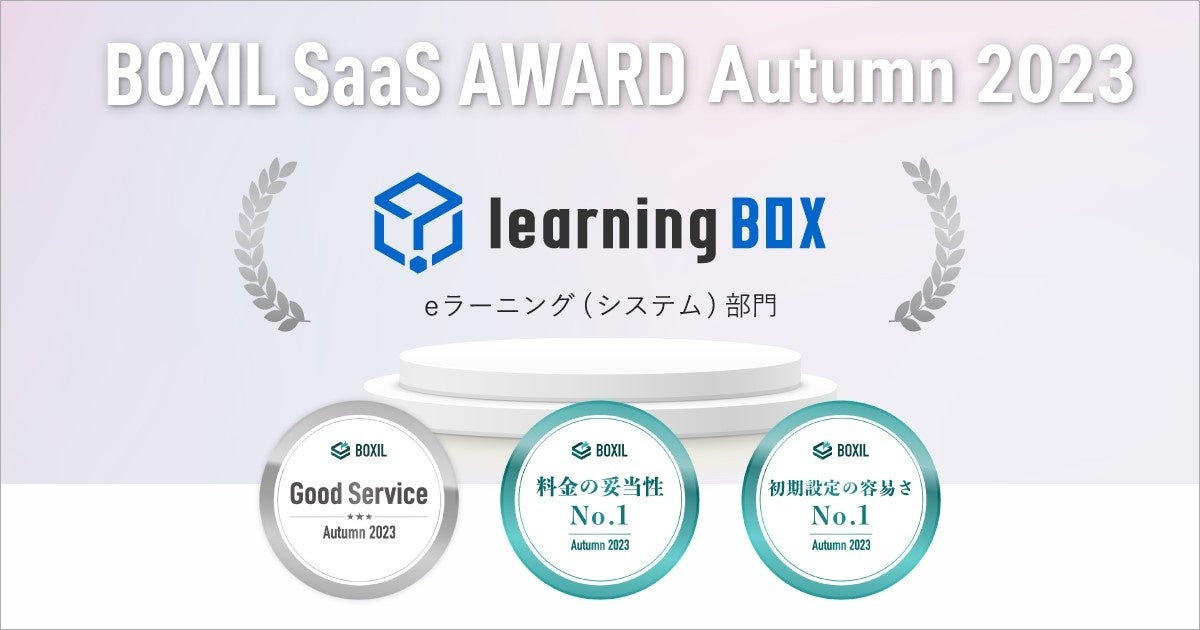 learningBOXがeラーニング（システム）部門の「料金の妥当性No.1」「初期設定の容易さNo.1」に選出！ | learningBOX株式会社のプレスリリース
