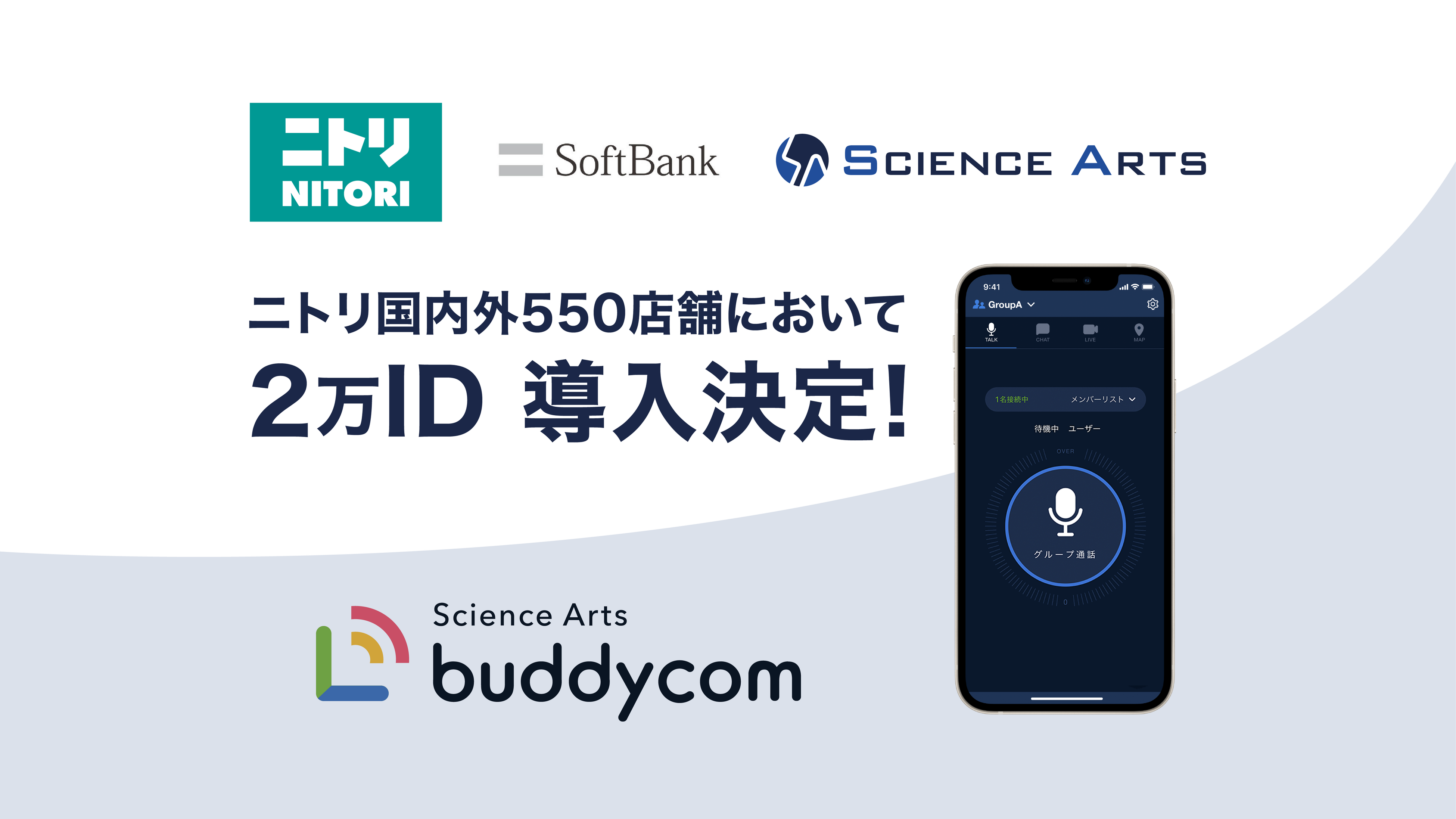 ニトリ 国内外550店舗においてBuddycom 2万ID導入決定！ | 株式会社サイエンスアーツのプレスリリース