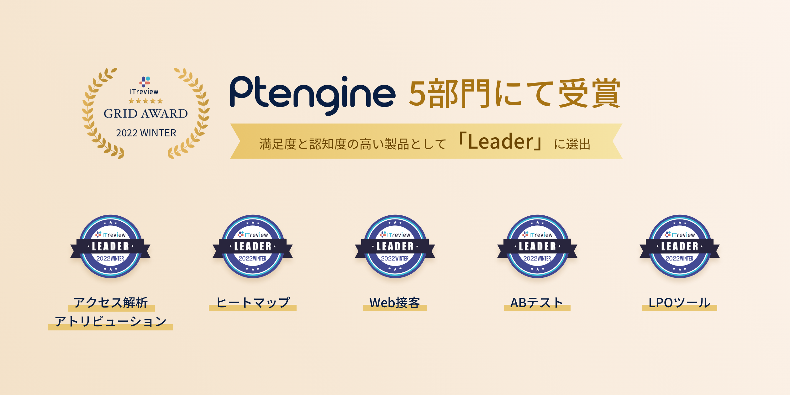 「Ptengine」、ITreview Grid Award 2022 Winterの5部門にて受賞 | 株式会社Ptmindのプレスリリース