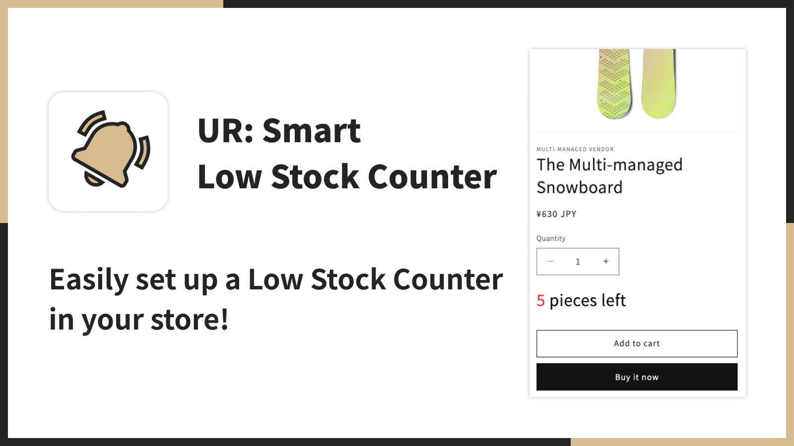 【海外向け】EC アプリ「UR: Smart Low Stock Counter」を、株式会社 UnReact がリリース | 株式会社UnReactのプレスリリース