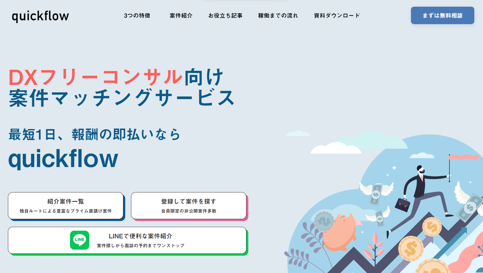 フリーコンサル即払いマッチングサービス「quickflow」が大幅アップデート | SAP以外の案件取り扱いを本格スタート | 株式会社Wonder Camelのプレスリリース