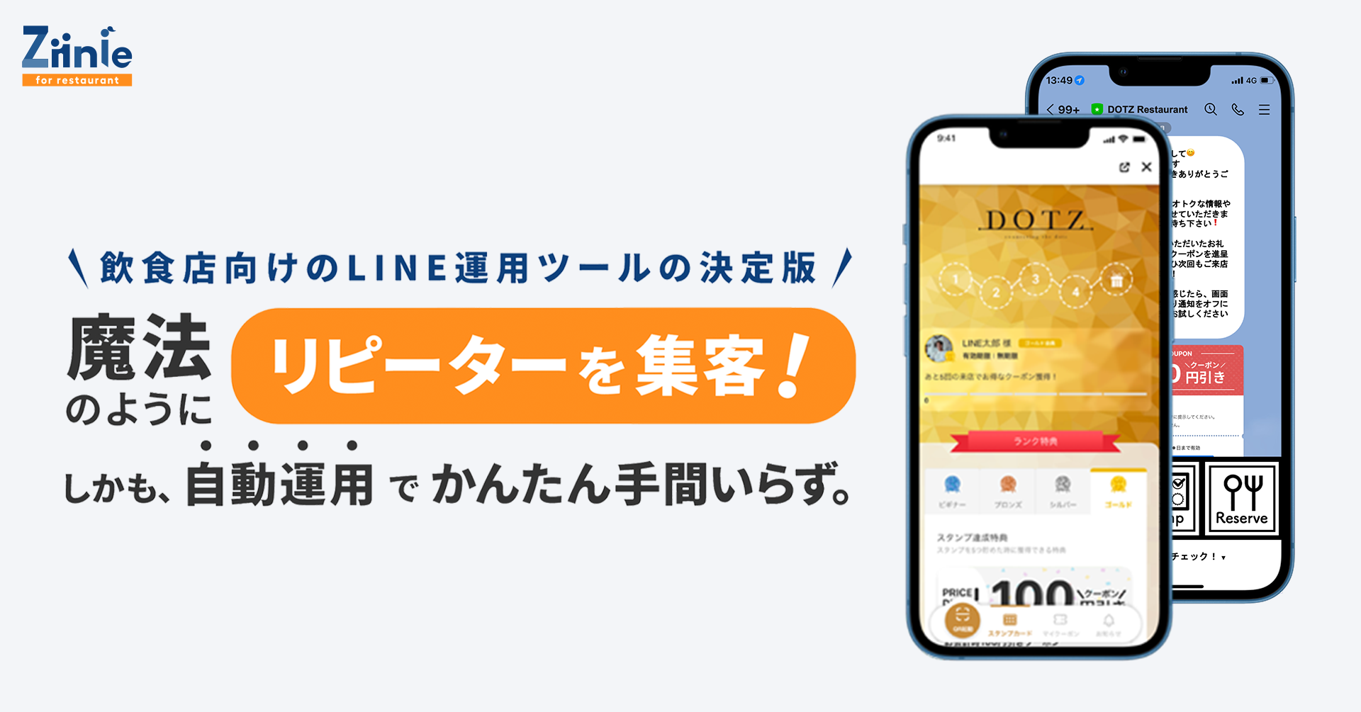 飲食店のリピーターを増やすLINE自動運用ツール「Ziinie（ジーニー） for Restaurant」の先行予約を開始 | DOTZ株式会社のプレスリリース
